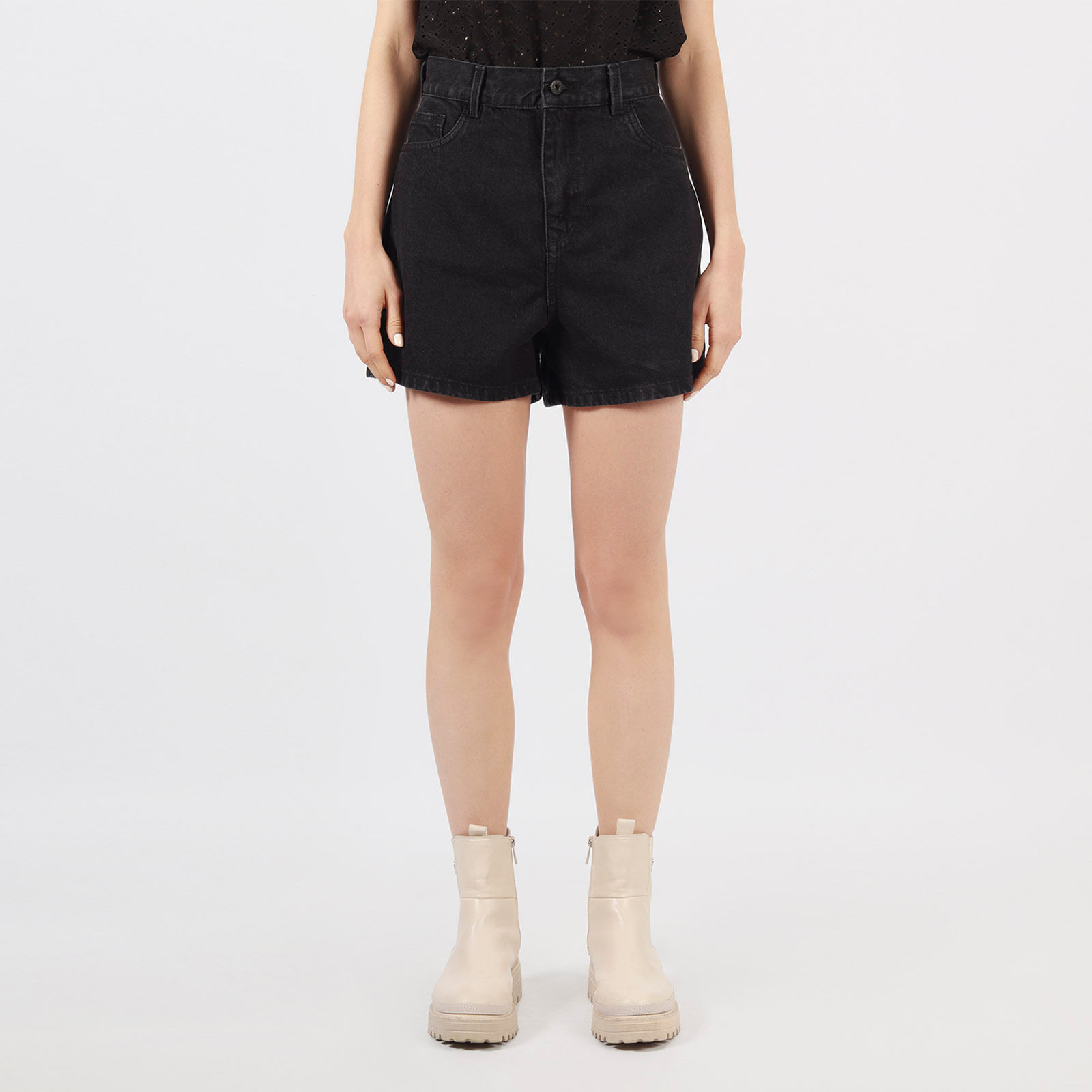 Short para mujer - SHORT BOTA RECTA 5 BOLSILLOS CON COTILLA Y UN BOTON ...