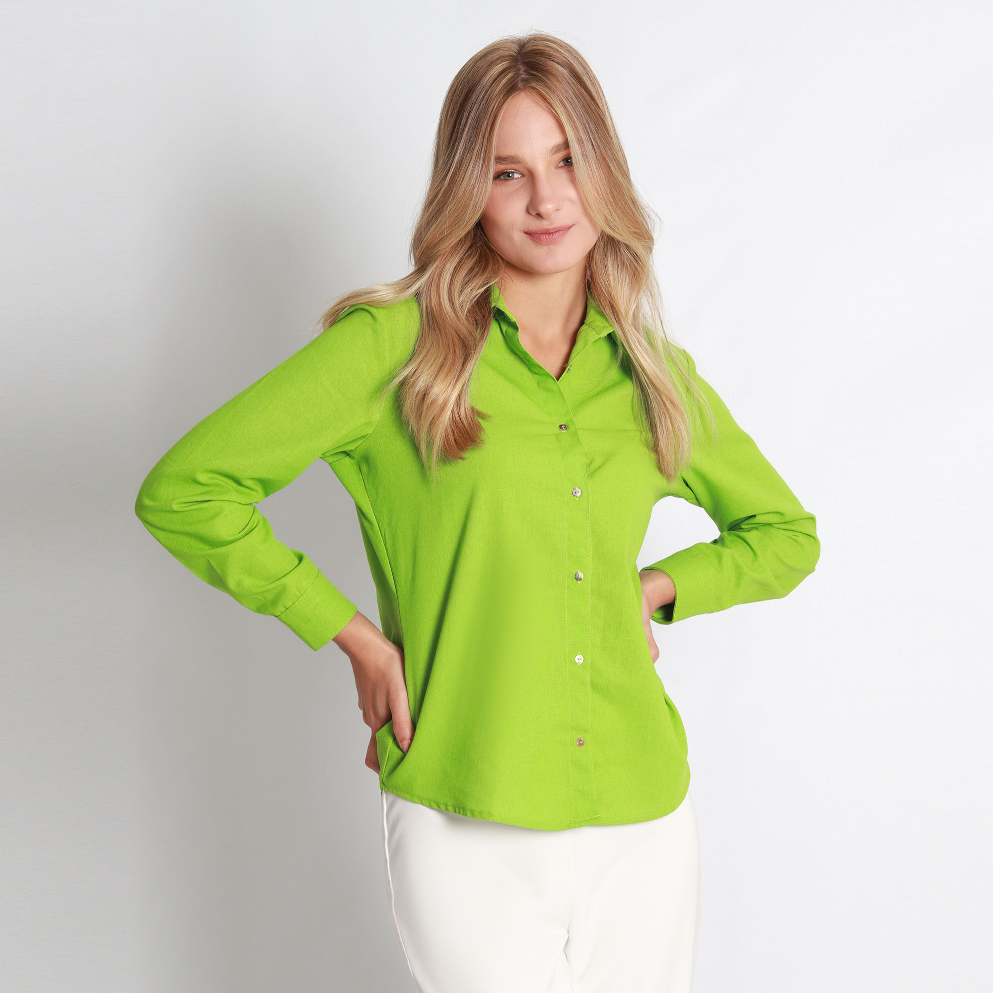 Camisa para mujer - CAMISA MANGA LARGA CON PUNO Y PORTANUELA ,DELANTERO ...