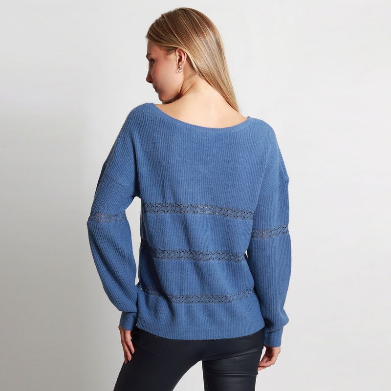 Sweter para mujer - CUELLO V RALLA CALADA - SWETERS SWSS24U0208 - Fuera ...