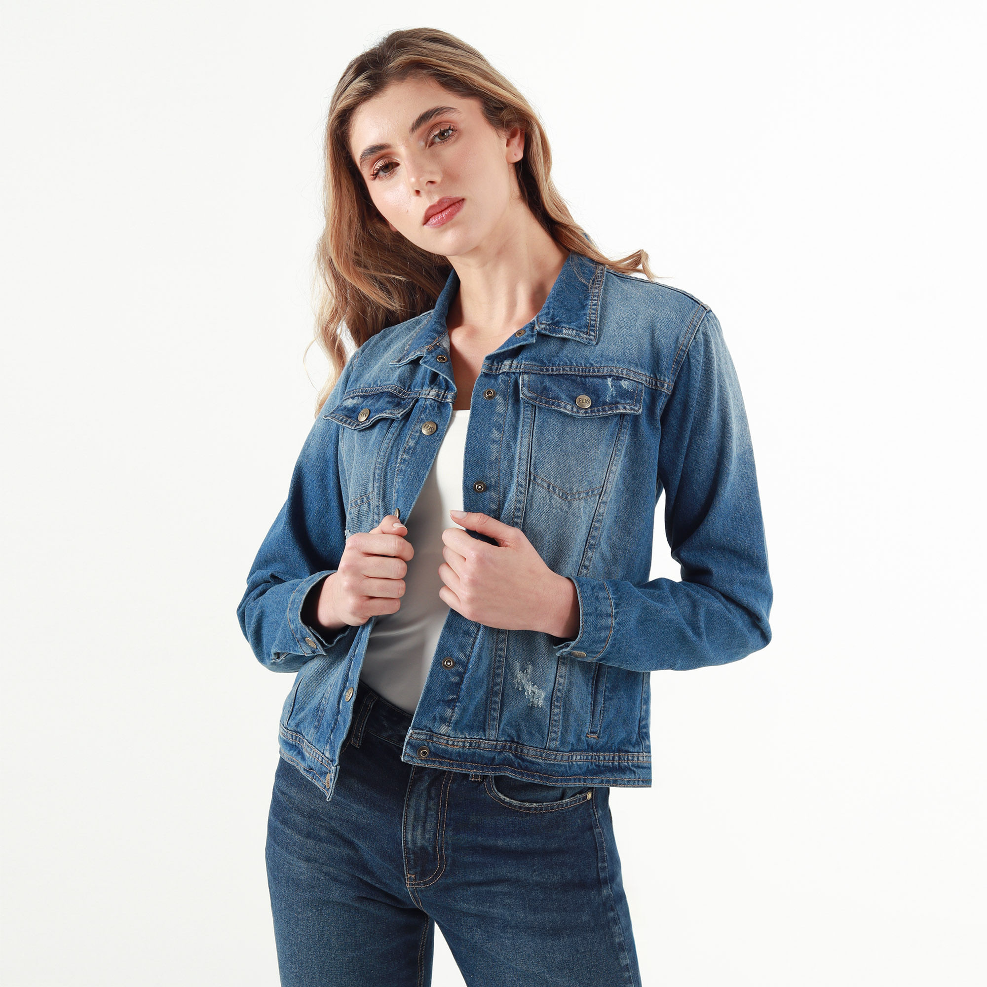 Chaqueta para mujer - CHAQUETA MANGA LARGA CUELLO SPORT BOLSILLOS DE ...