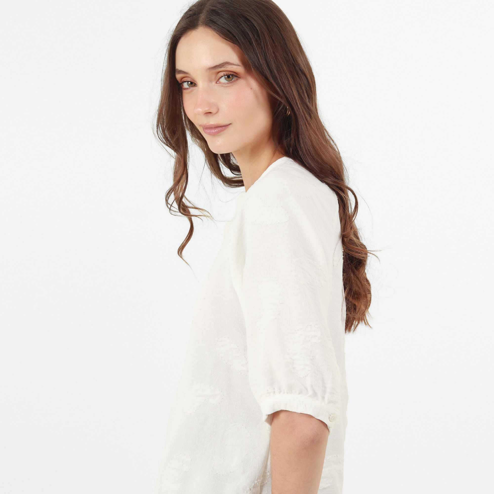 Blusa para mujer - BLUSA MANGA RANGLAN ESCOTE REDONDO MANGA 3/4 CON ...